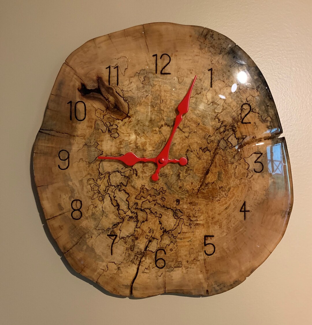 Spalted Maple Live Edge Clock - Etsy