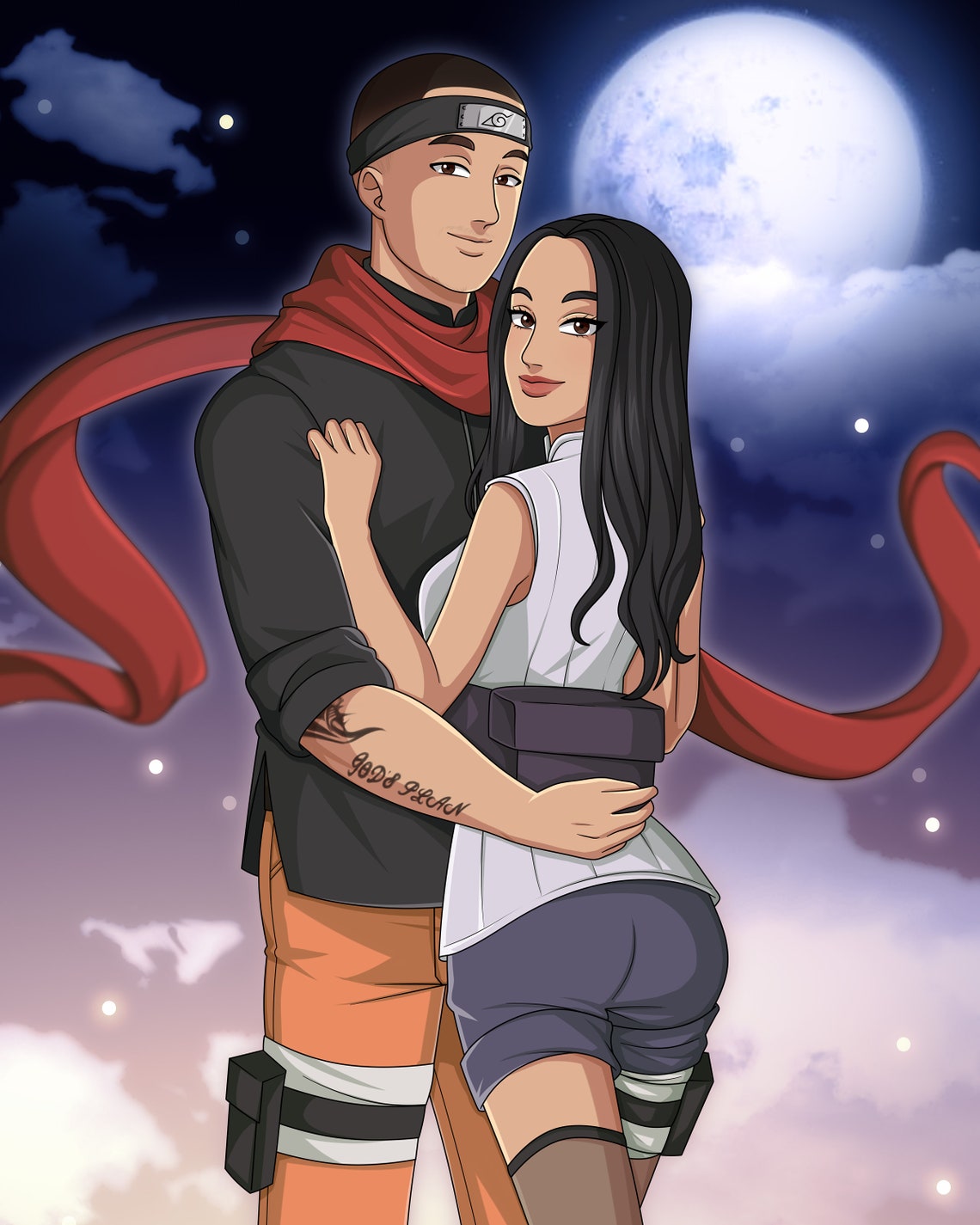 Custom Anime Portrait Anime Couple Anime Portrait Gift - Etsy