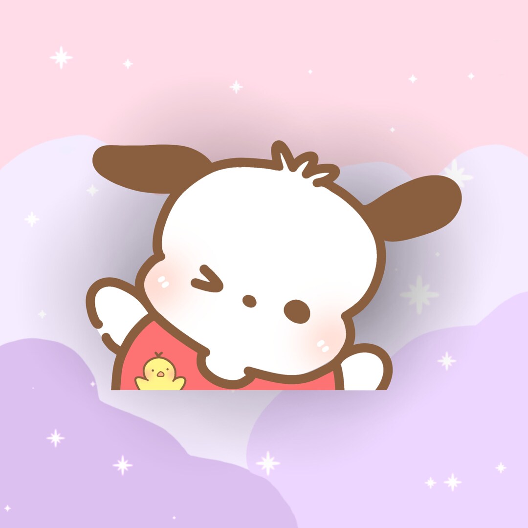 Adorable White Dog Peeker Sticker, Po-chocco Sticker, Peeker Stickers ...