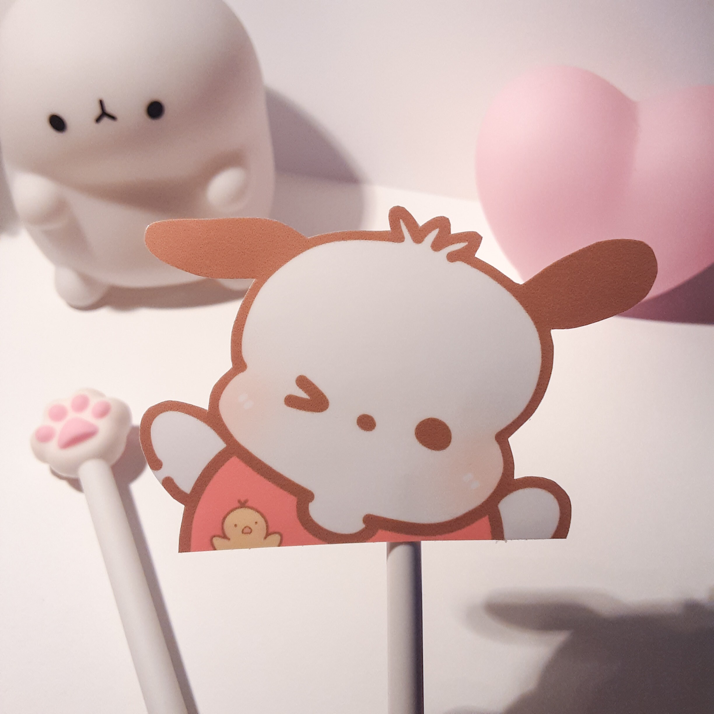 Adorable White Dog Peeker Sticker Po-chocco Sticker Peeker - Etsy