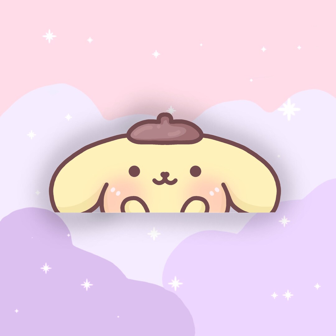 Cute Pudding Dog Peeker Sticker, Stickers, Kawaii Dog Sticker, Golden ...