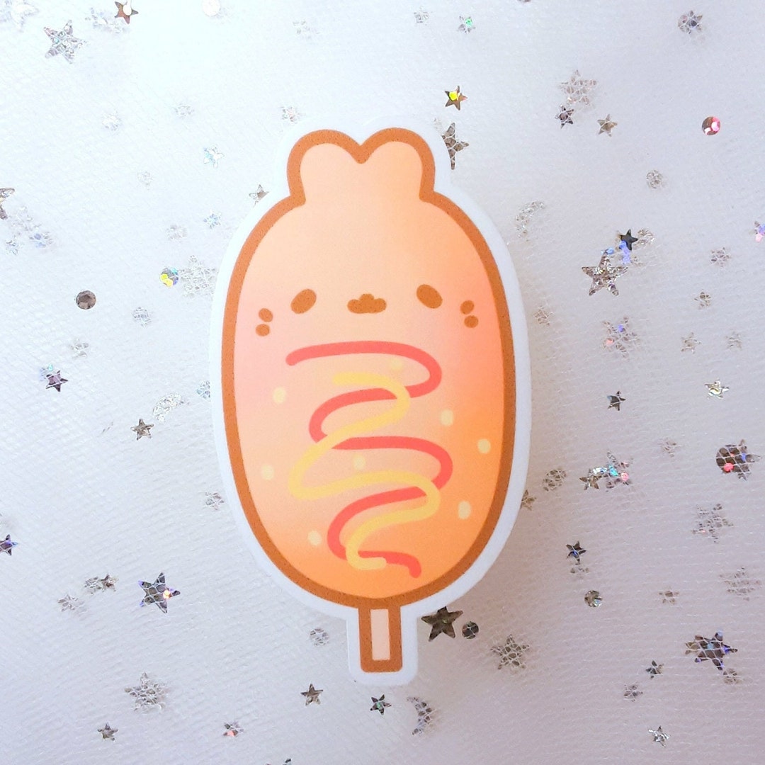 Kawaii Bunny K-dog Sticker, Cute Corn Dog Sticker, Korean Food Stickers ...