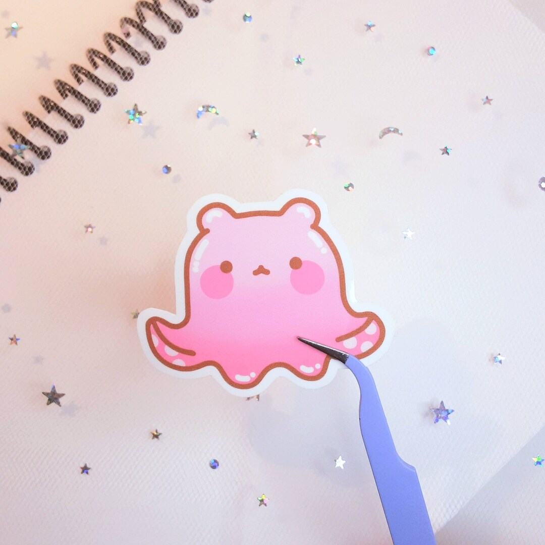 Kawaii Pink Octopus Sticker Cute Octopus Sticker Sea - Etsy