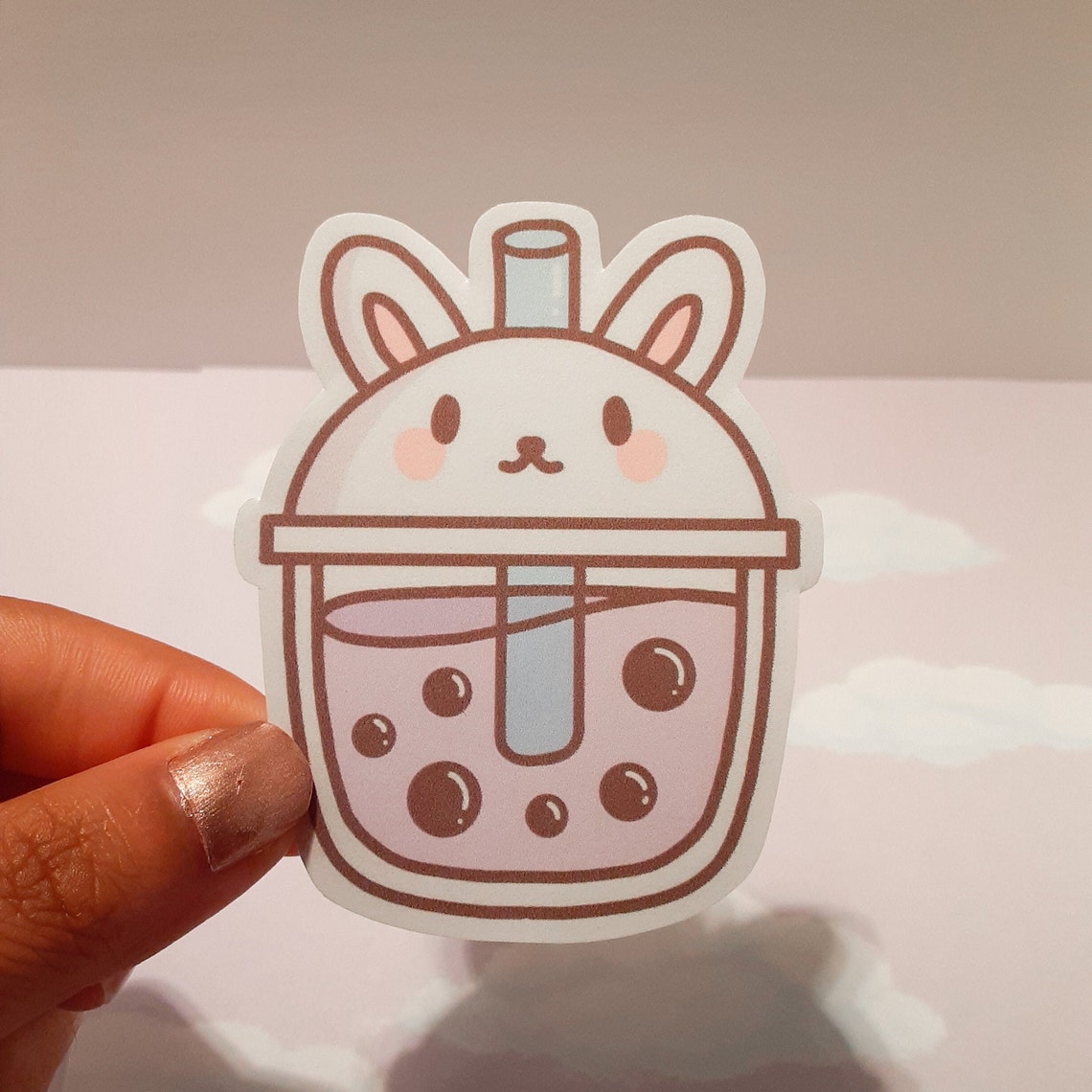 Boba Bunny Drink Sticker Cute Boba Stickers Bubble Tea - Etsy