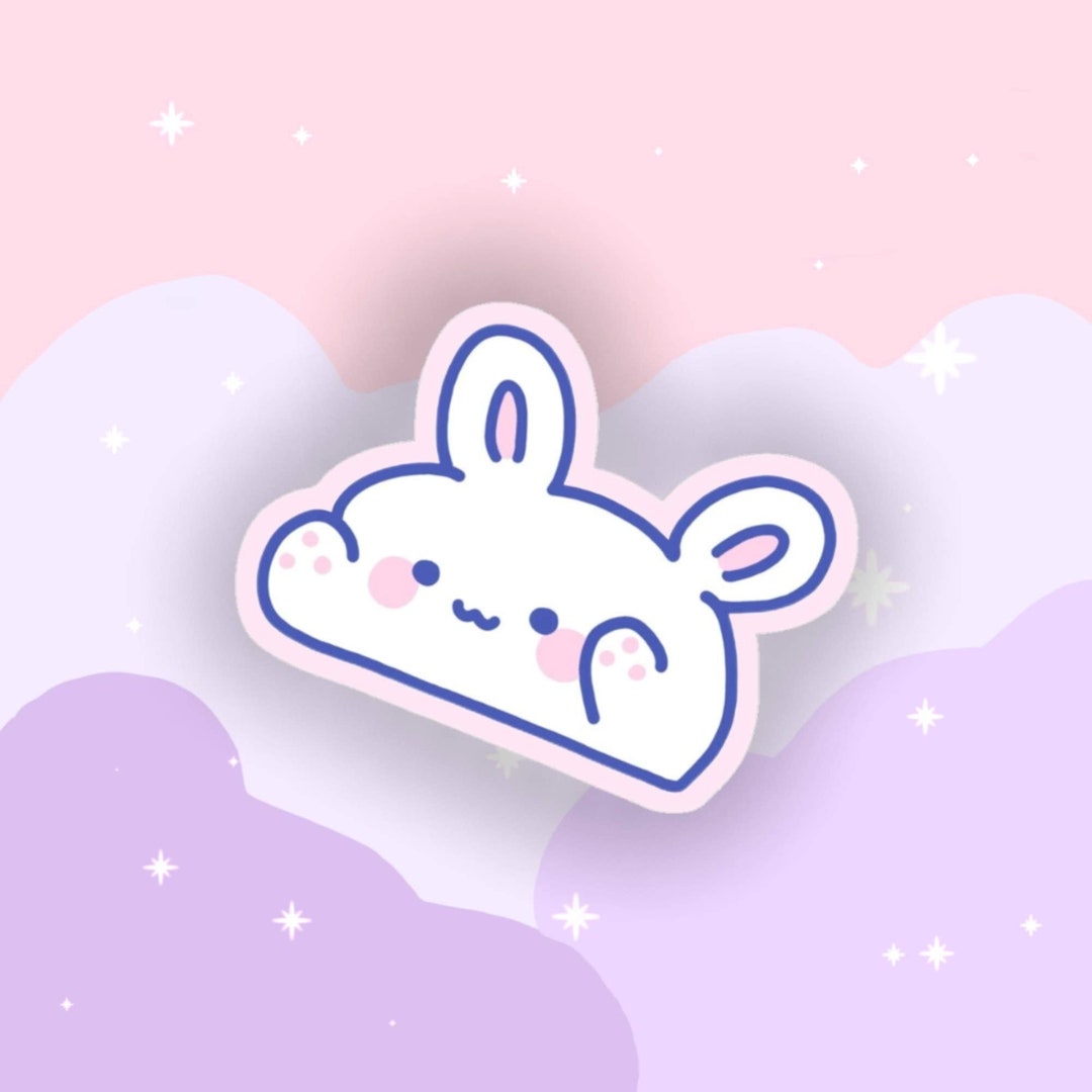 Cute Peeking Bunny Sticker, Bunny Stickers, Kawaii Bunny Sticker - Etsy