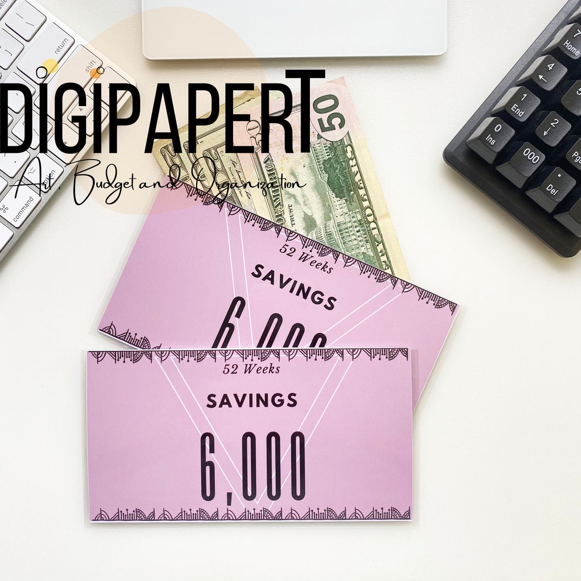 Cash Envelope Money Challenge 6k Reusable Tracker Digipapert - Etsy