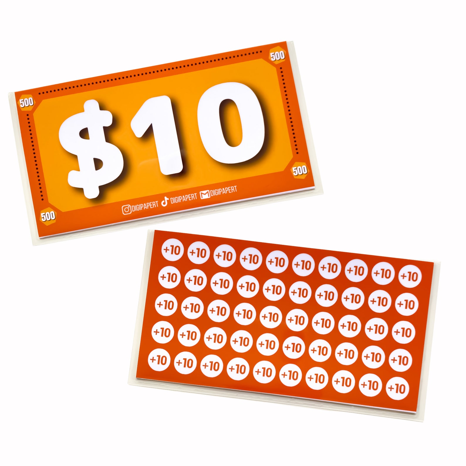 Cash Envelope Money Challenge 10 Dollars Savings Reusable - Etsy