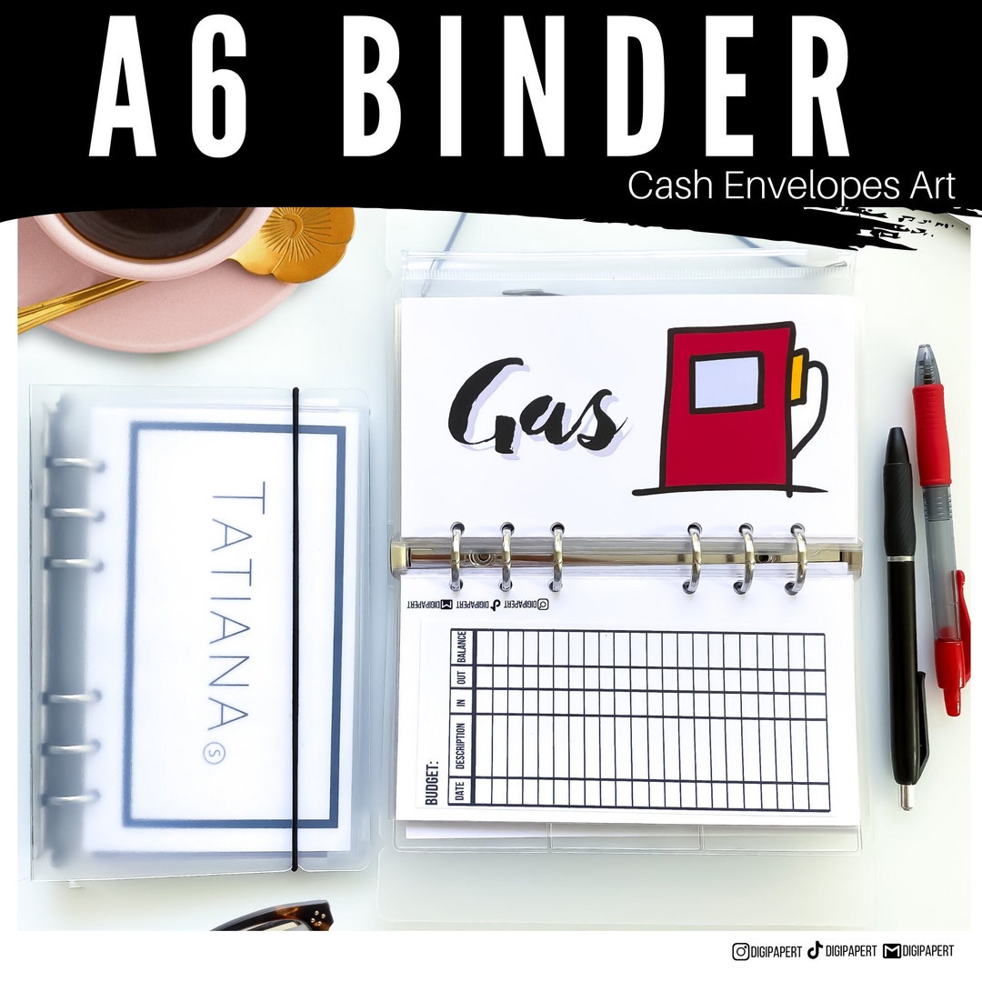 Cash Envelope System Binder A6 Wallet Budget Book Digipapert Reusable ...