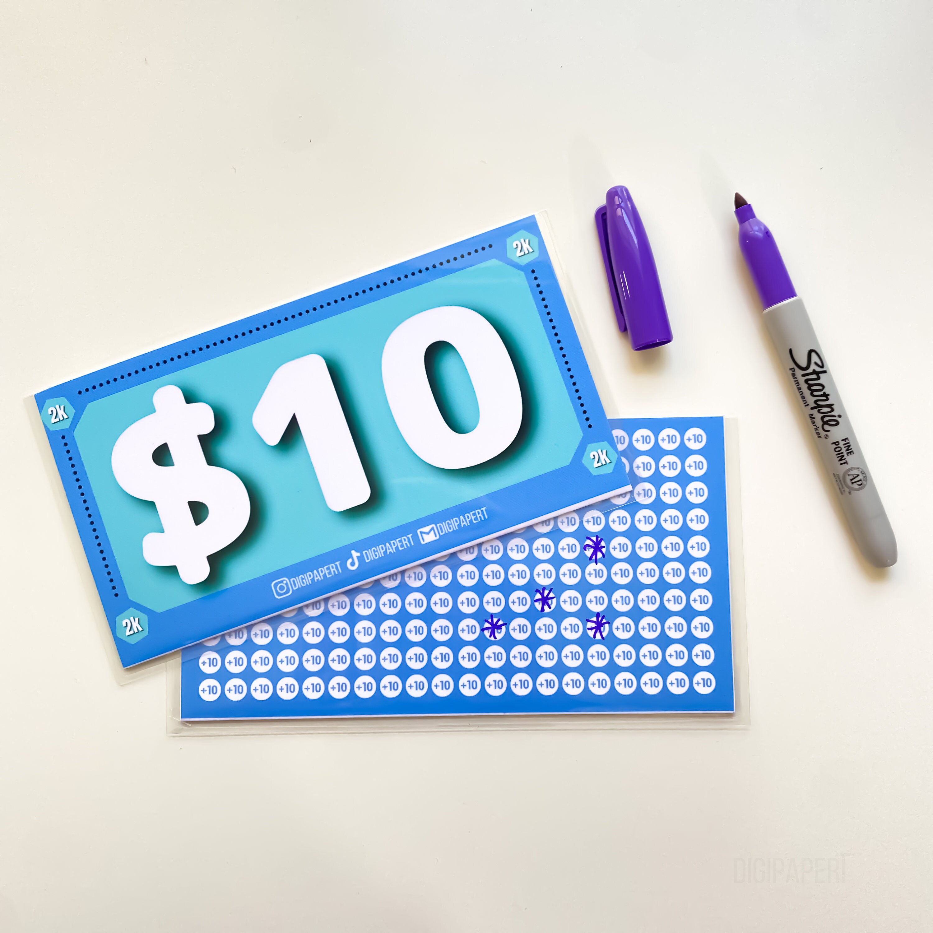 Cash Envelope Money Challenge 2K Savings Reusable 10 Dollars - Etsy