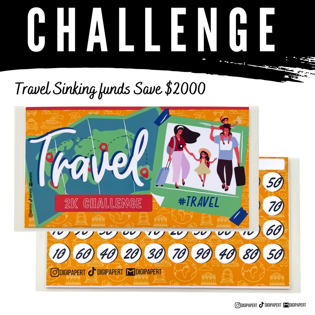 Cash Envelope Money Challenge 2K Savings Reusable Tracker Digipapert 2K ...