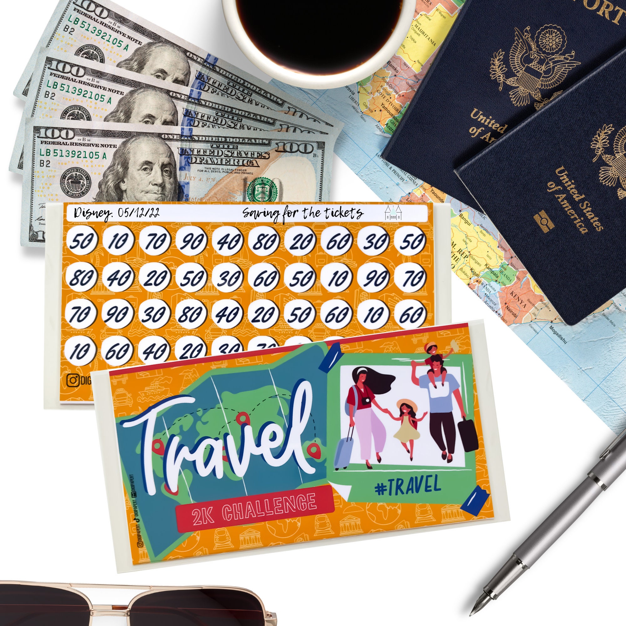 Cash Envelope Money Challenge 2K Savings Reusable Tracker - Etsy