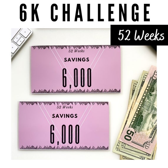 Cash Envelope Money Challenge 6k Reusable Tracker Digipapert - Etsy
