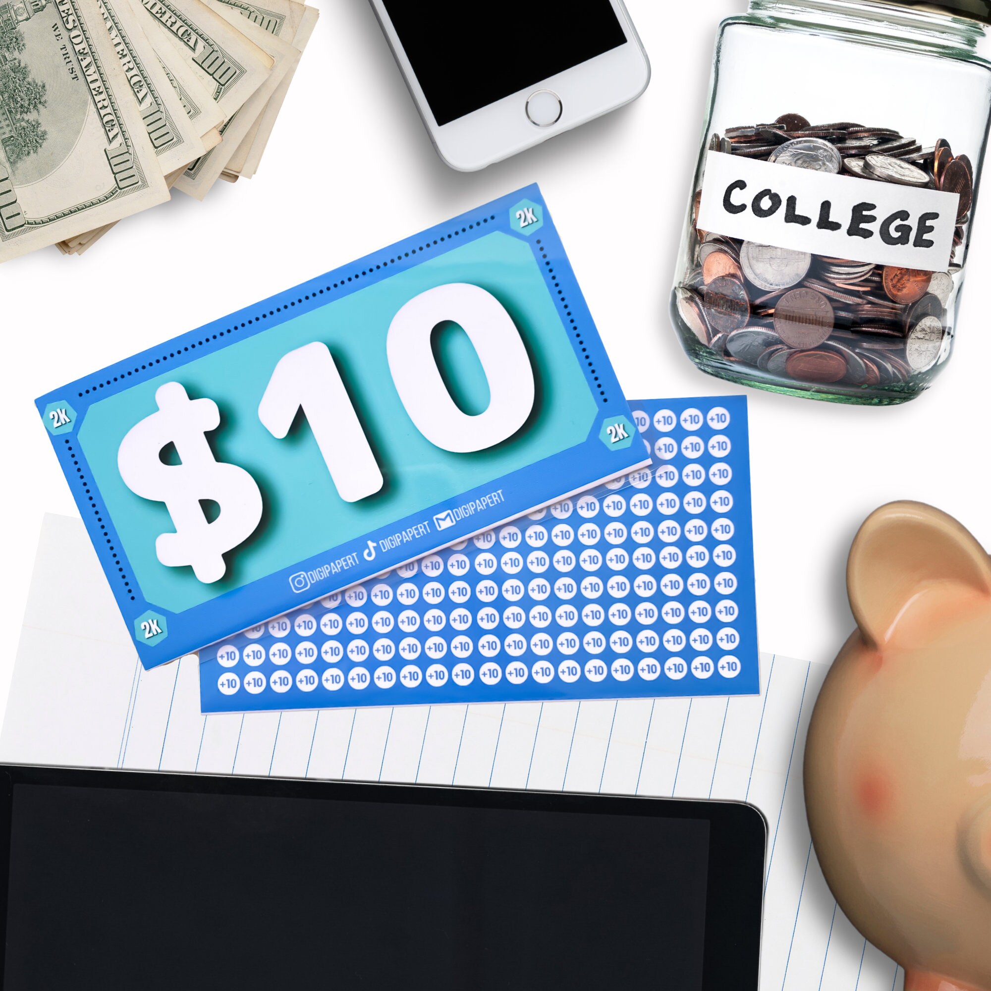 Cash Envelope Money Challenge 2K Savings Reusable 10 Dollars - Etsy