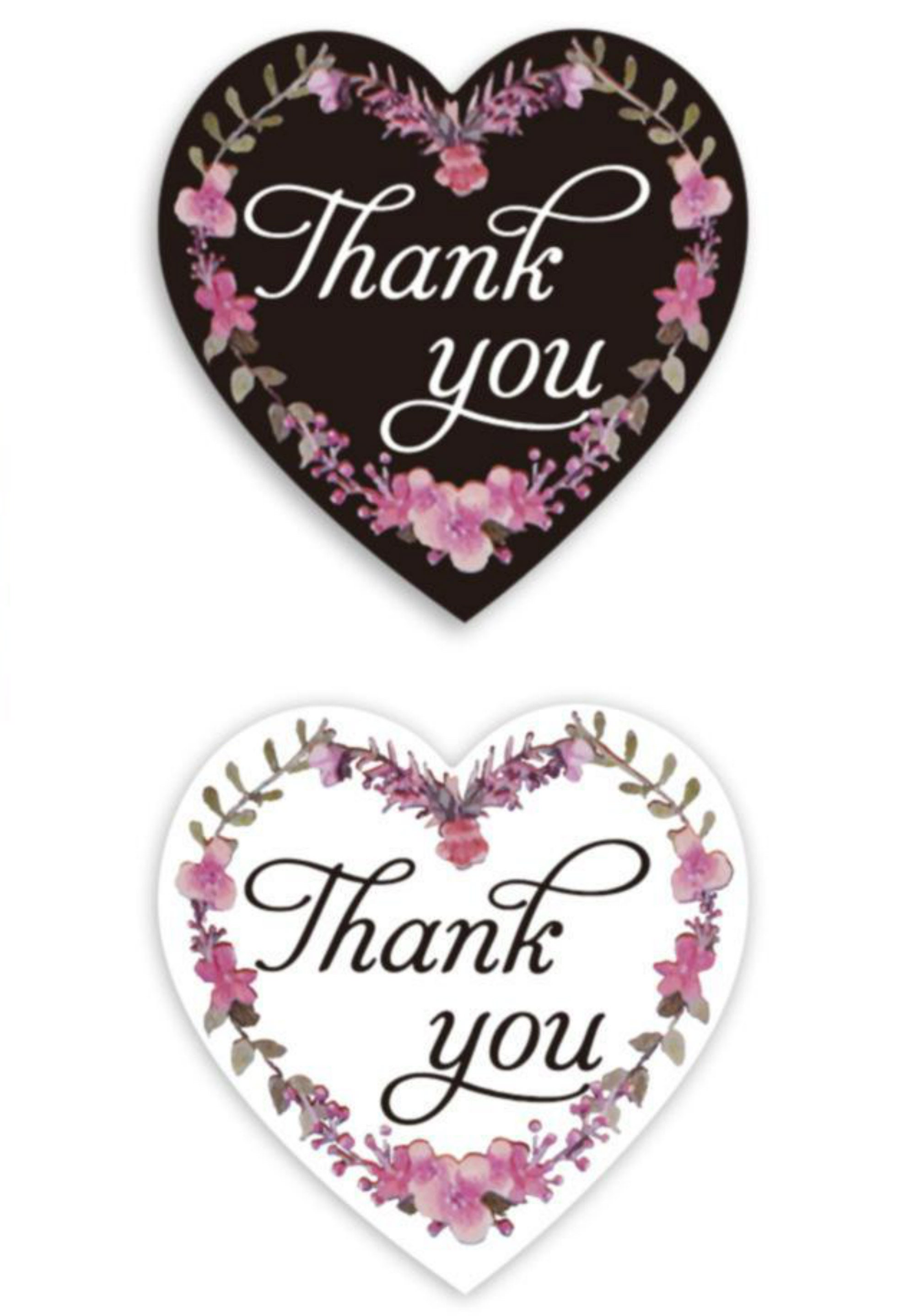 1 5 Thank You Stickers Heart Shaped Free Shipping Etsy