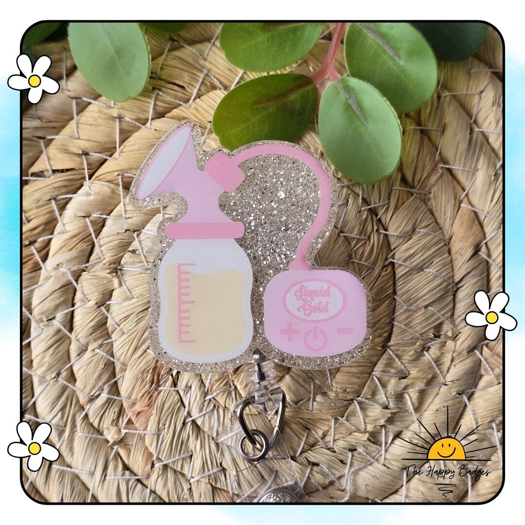 Liquid Gold Breastfeeding Badge Reel - Lactation Nurse ID Holder ...
