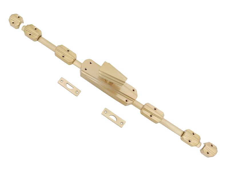 Unlacquered Satin Brass Art Deco Door Brass Cremone Bolt Upto 9 Feet - Etsy