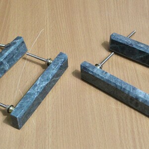 Set of 4 Marble Grey Handle Cabinet Handle Cabinet Knobs - Etsy