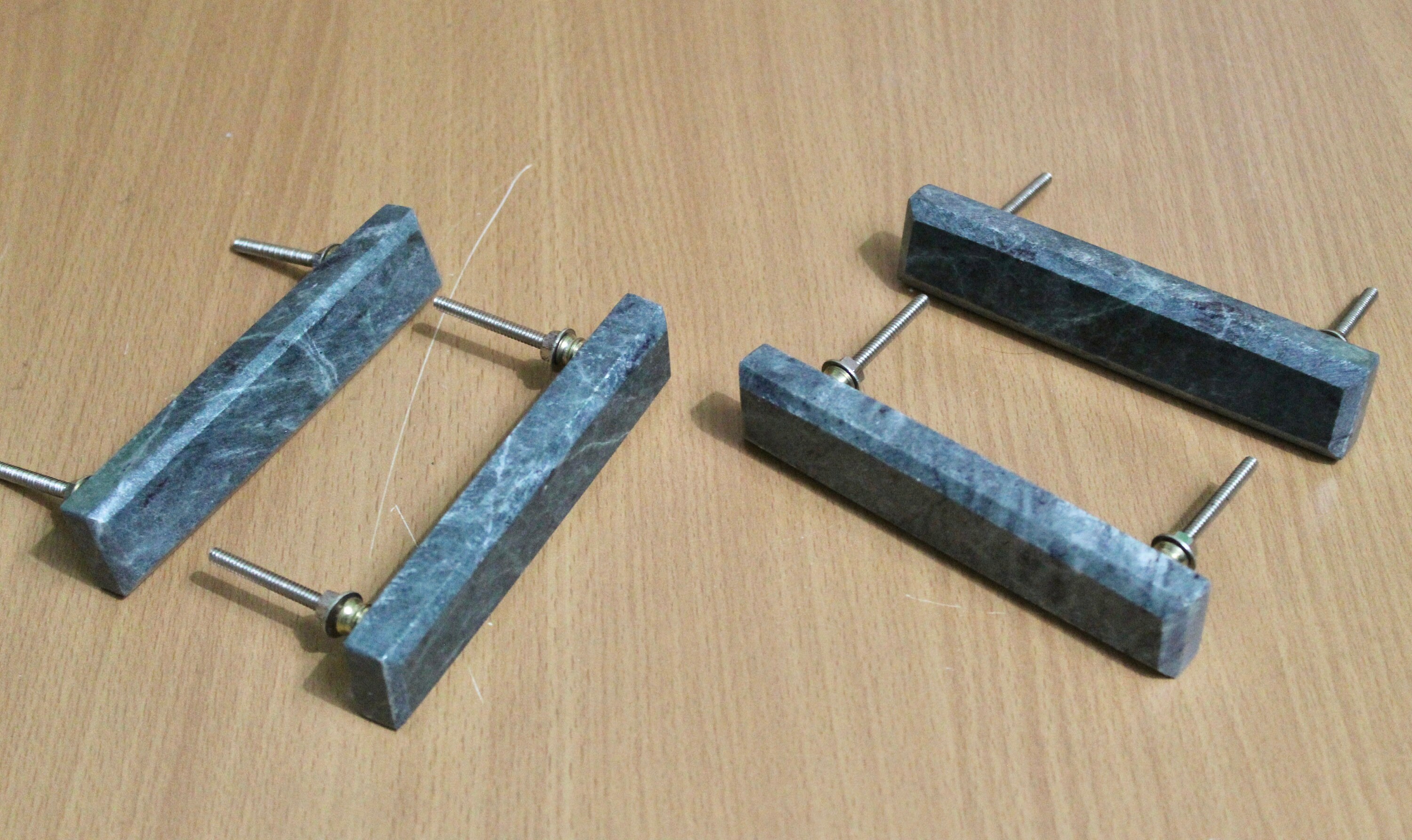 Set of 4 Marble Grey Handle Cabinet Handle Cabinet Knobs - Etsy