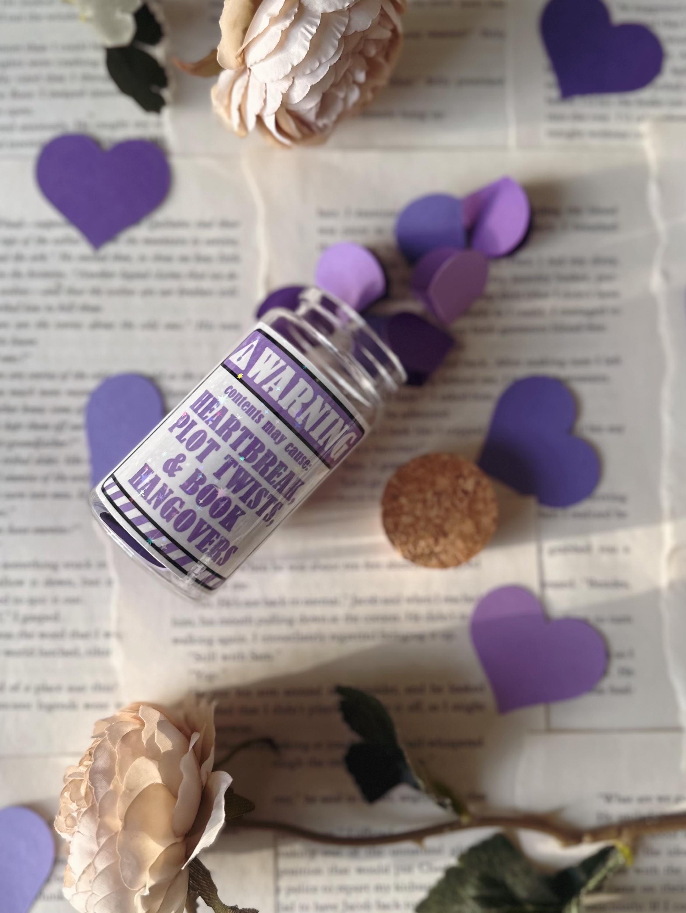 TBR Jar for Book Lovers – Warning Label Edition Heart Papers & Pen ...