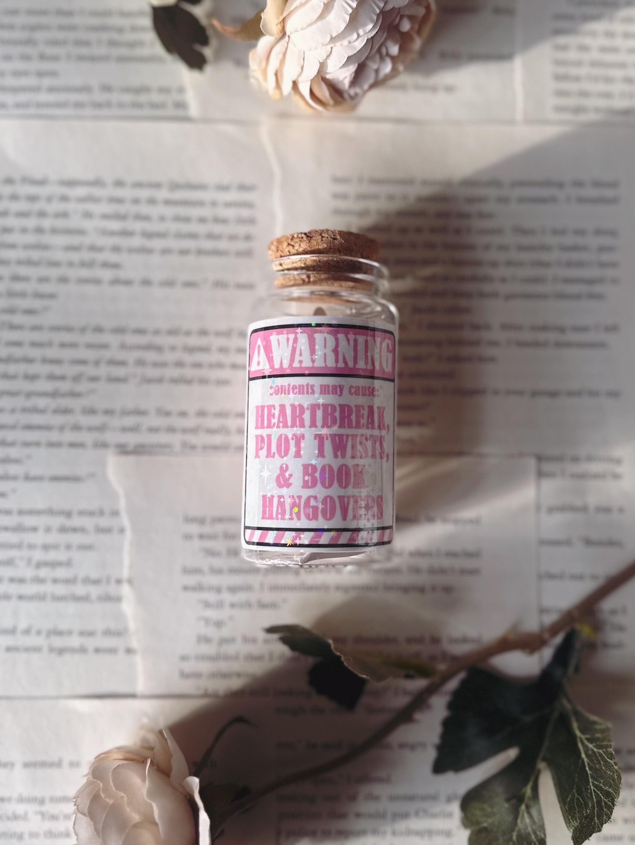 TBR Jar for Book Lovers – Warning Label Edition Heart Papers & Pen ...