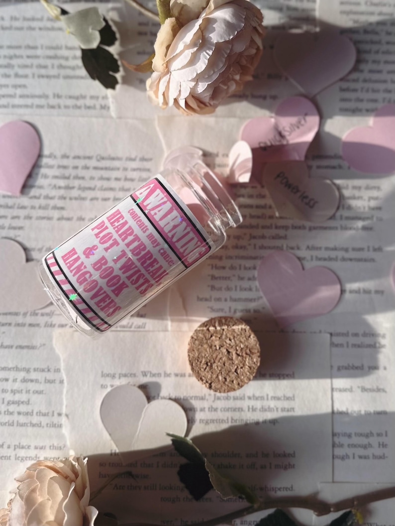 TBR Jar for Book Lovers – Warning Label Edition Heart Papers & Pen ...