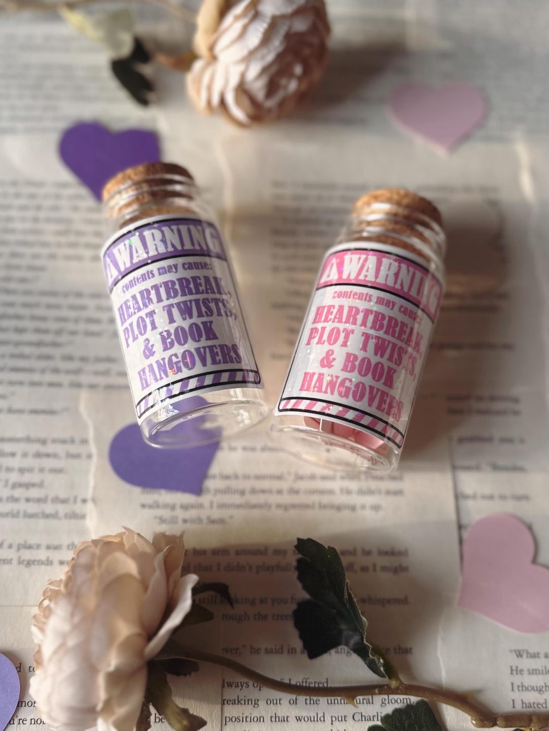 TBR Jar for Book Lovers – Warning Label Edition Heart Papers & Pen ...