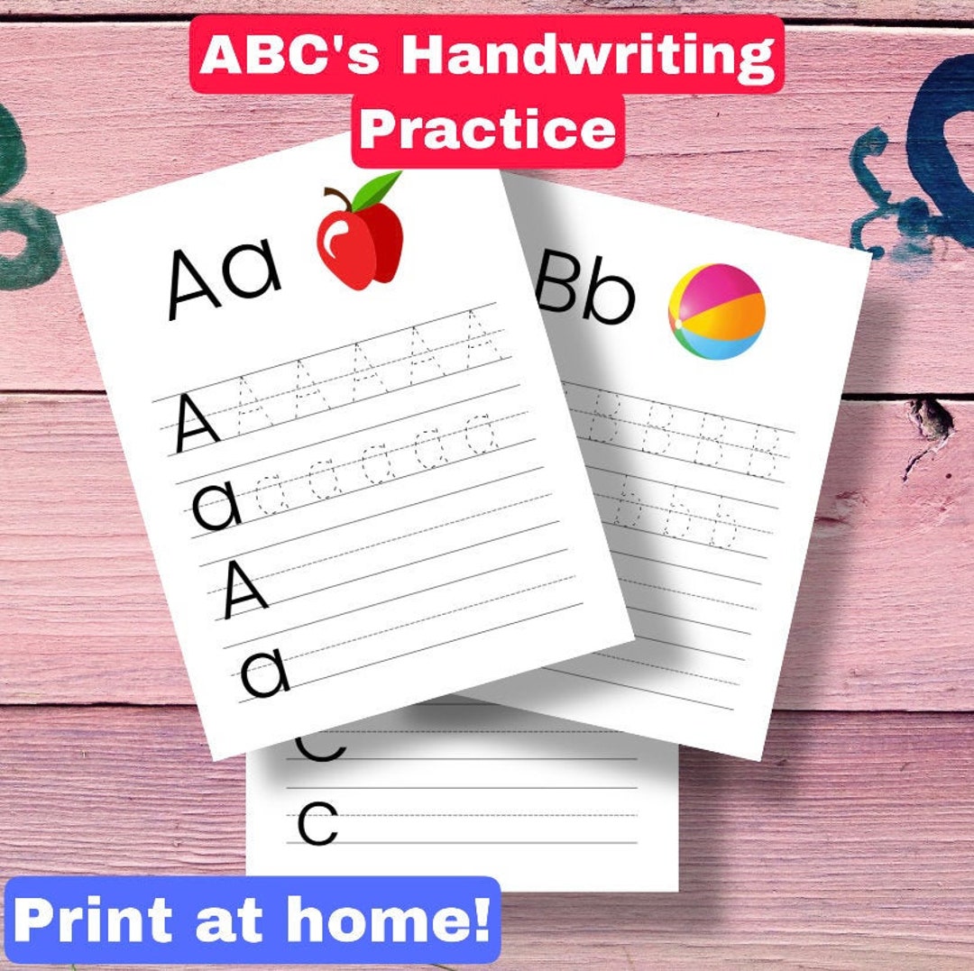 Abc's Handwriting Practice PRINTABLE Handwriting Pages - Etsy