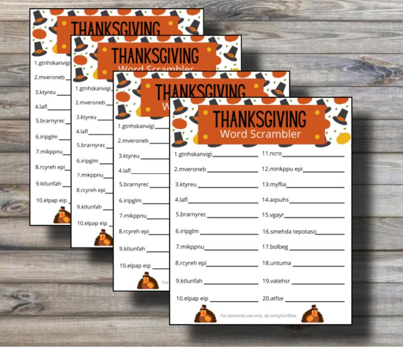 Thanksgiving Printable Game Pack PRINTABLE ONLY Holiday - Etsy