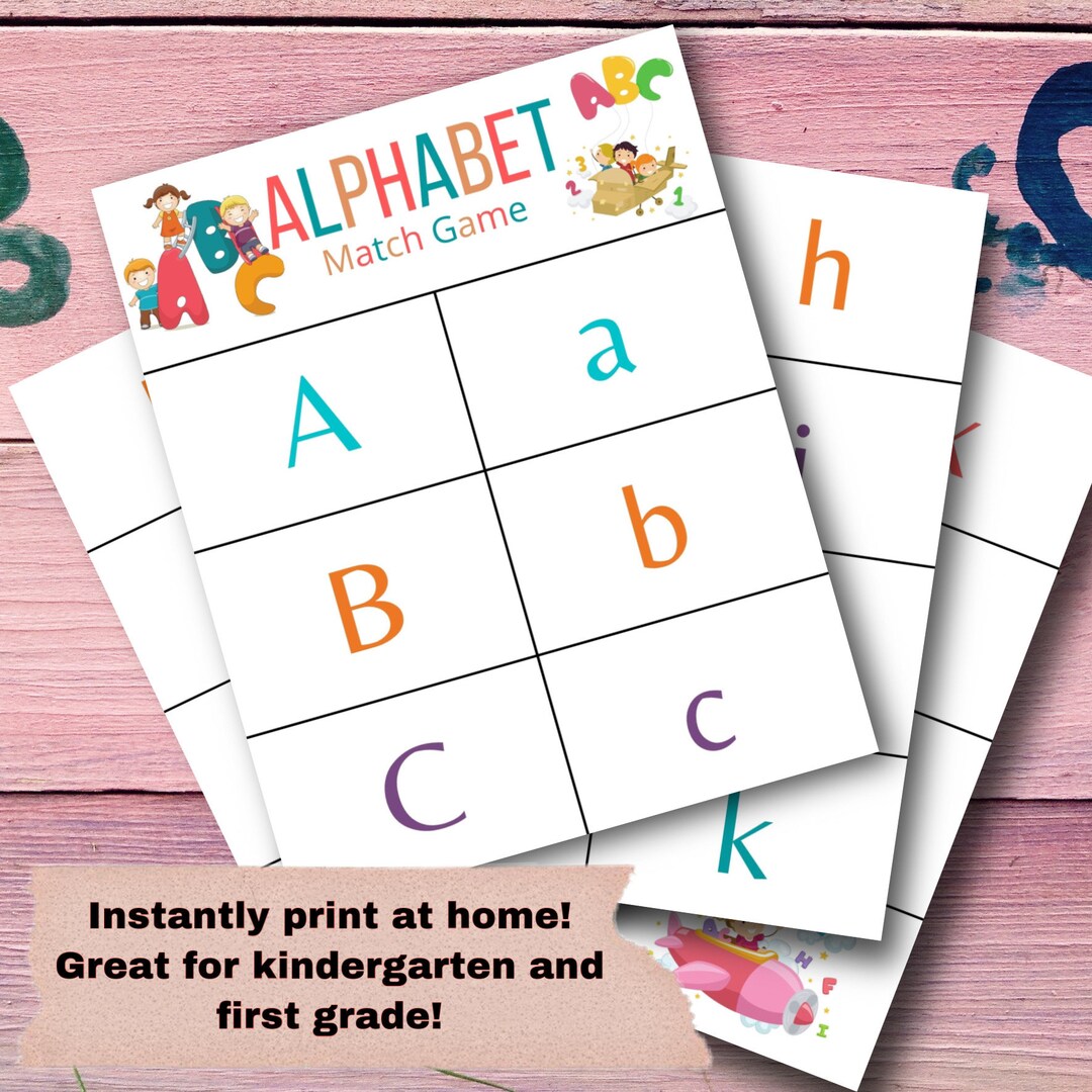 Alphabet Match Game Abc's Memory Kindergarten First - Etsy