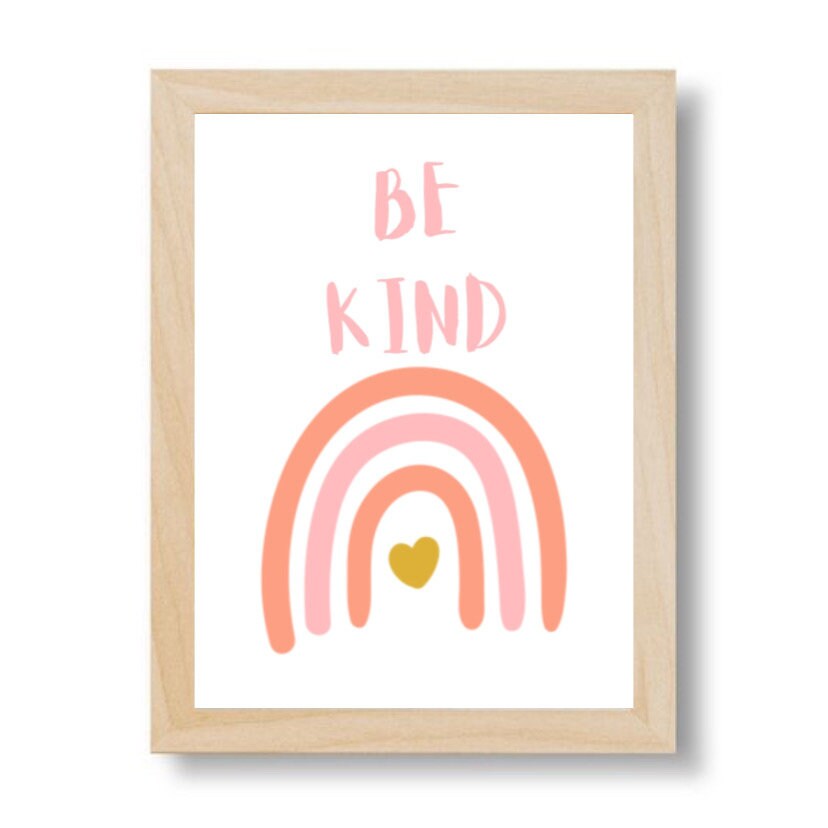 Be Kind Pink Rainbow PRINTABLE ONLY - Etsy