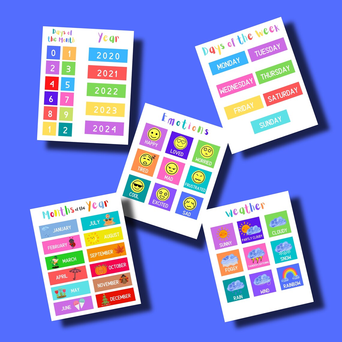 Kids Daily Calendar Morning Circle Homeschooling Distance - Etsy