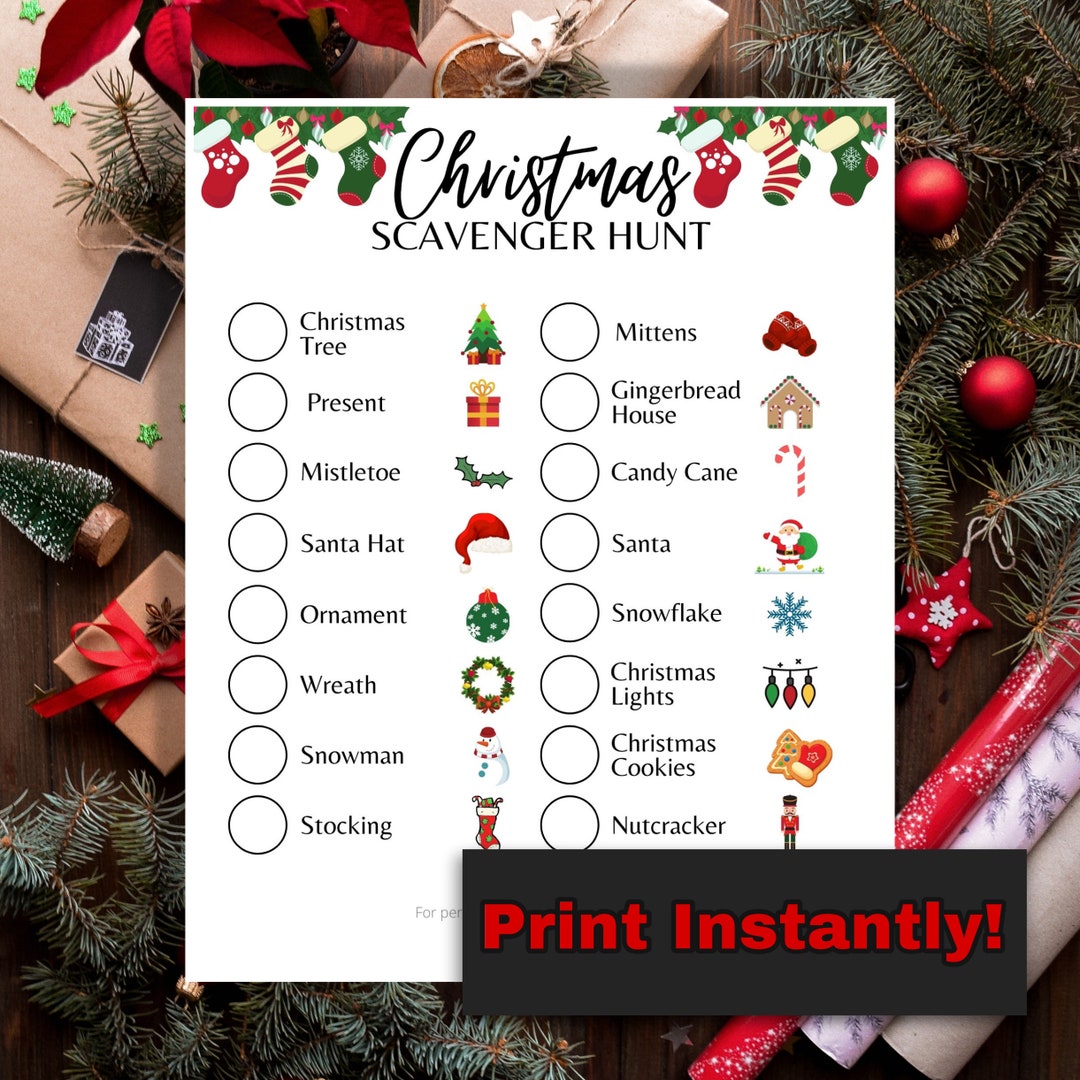 Christmas Scavenger Hunt PRINTABLE ONLY Holiday Game - Etsy
