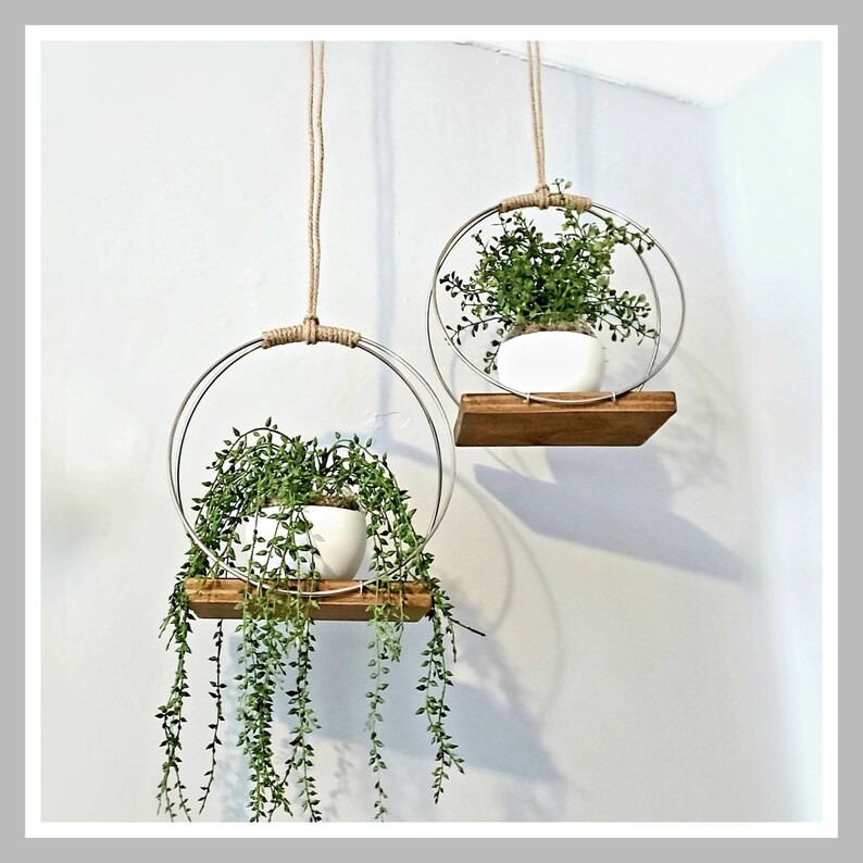 Hanging Ring Shelf With Planter - Etsy