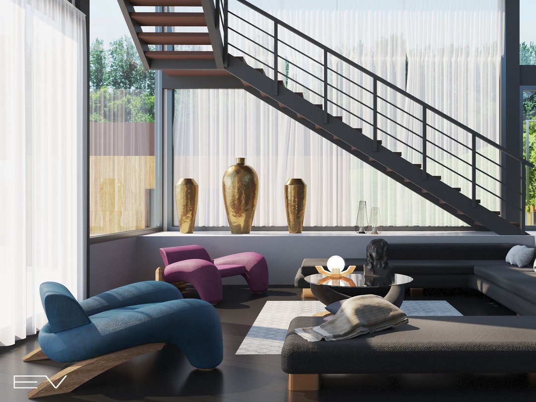 Futuristic and Modern Custom Made Furniture Set - Armchair, Sofa and ...