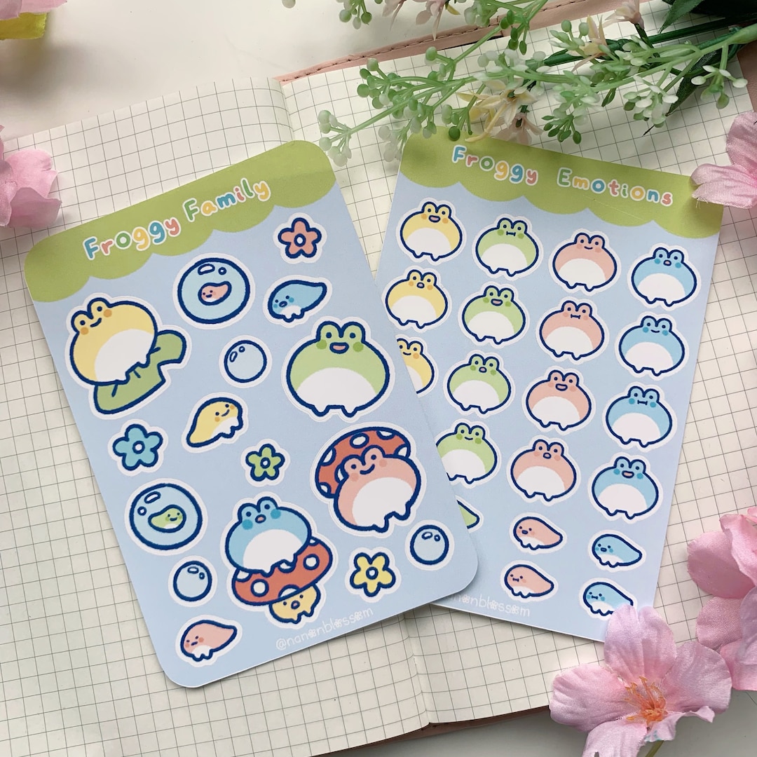 Froggy Family & Froggy Emotions | Original | Matte Vinyl Sticker Sheet ...