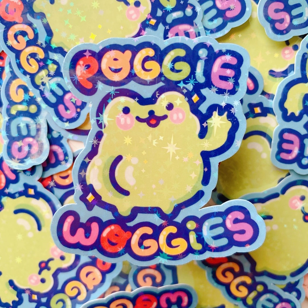 Poggie Woggies Froggy | Holographic Vinyl Sticker - Etsy