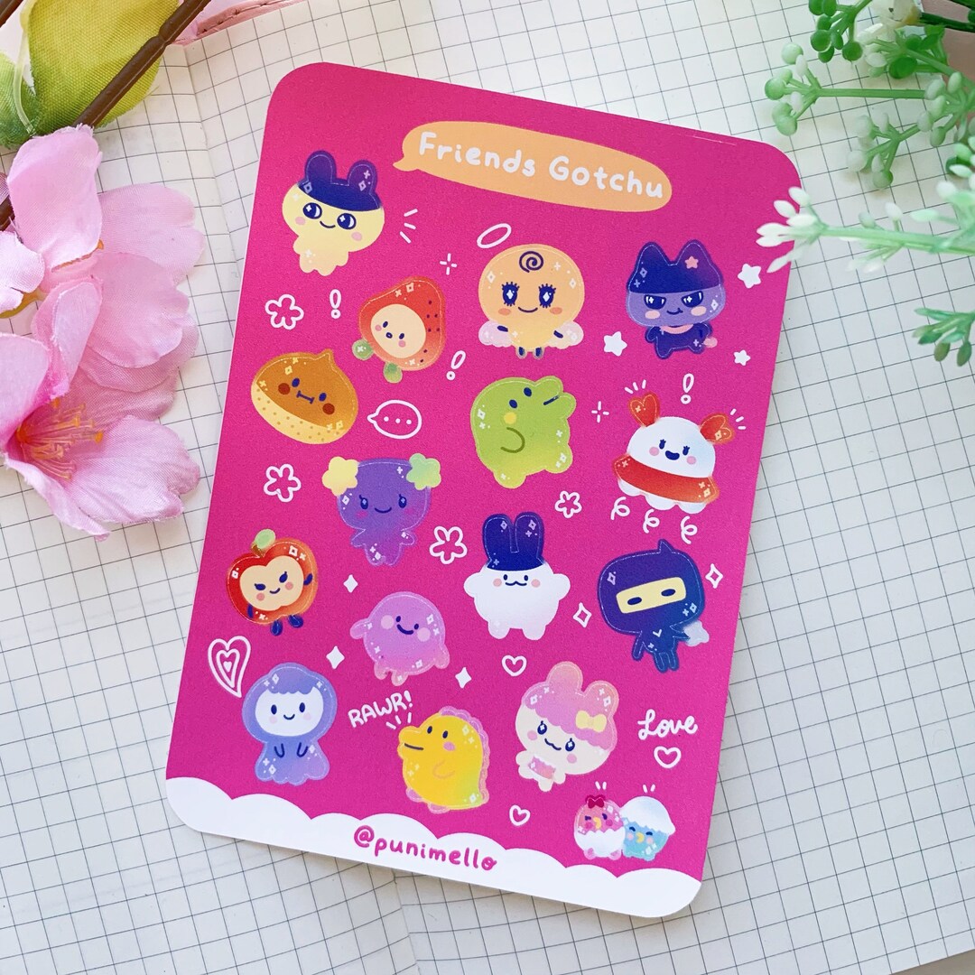 Friends Gotchu | Tamagotchi | Matte Vinyl Sticker Sheet - Etsy