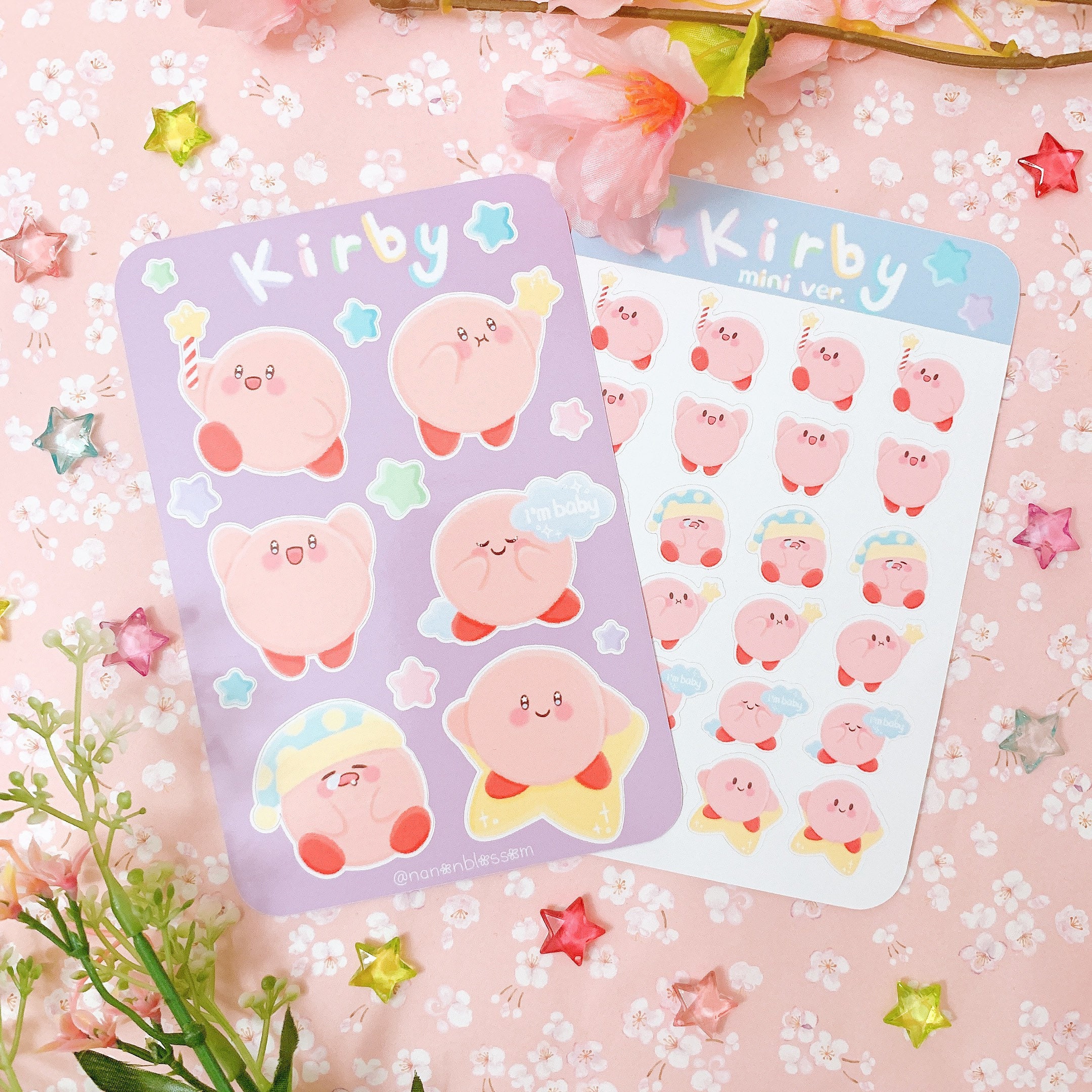 Kirby in Cute Poses Matte Vinyl Sticker Sheet | Etsy