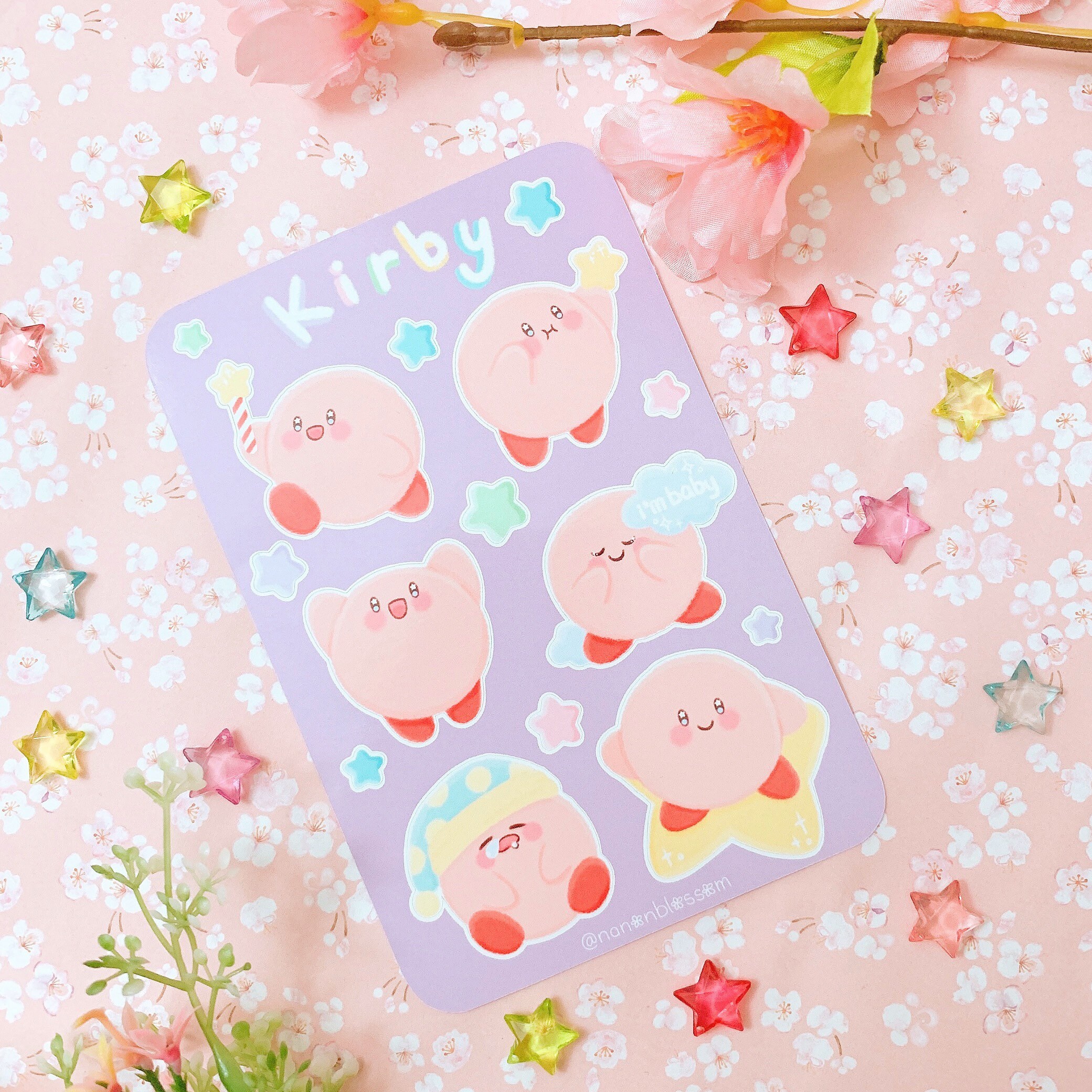 Kirby in Cute Poses Matte Vinyl Sticker Sheet | Etsy