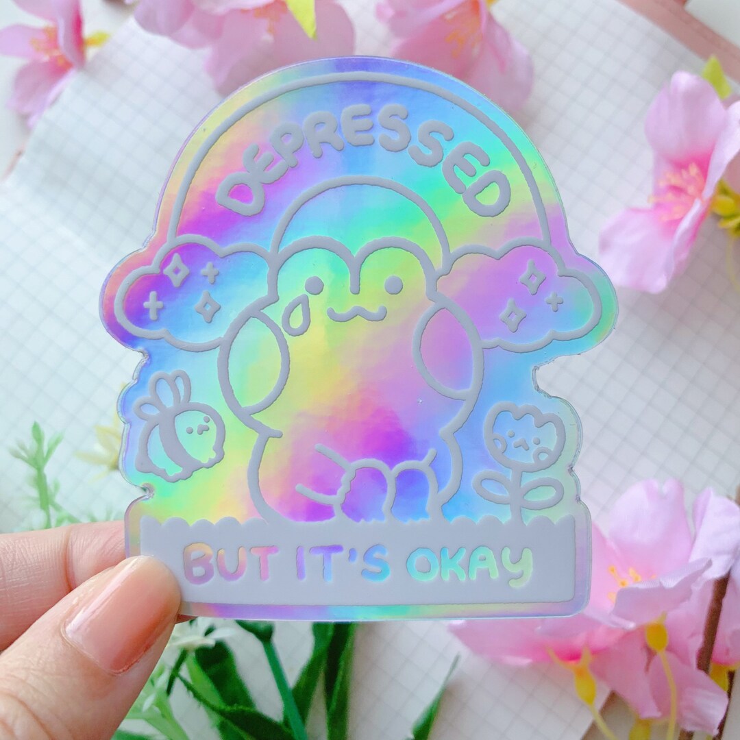 Sad Frog Holographic Vinyl Sticker - Etsy