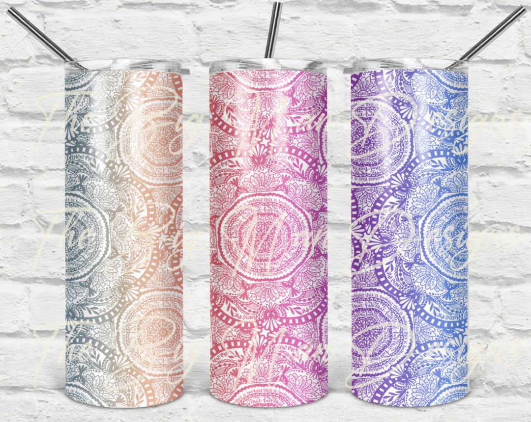 Cuss Word Mandala Personalized 20 Oz Skinny Tumbler | Curse Word ...