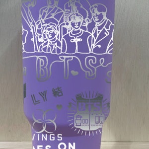 BTS K-pop Personalized 40 Oz Stainless Steel Tumbler With Handle, Lid ...