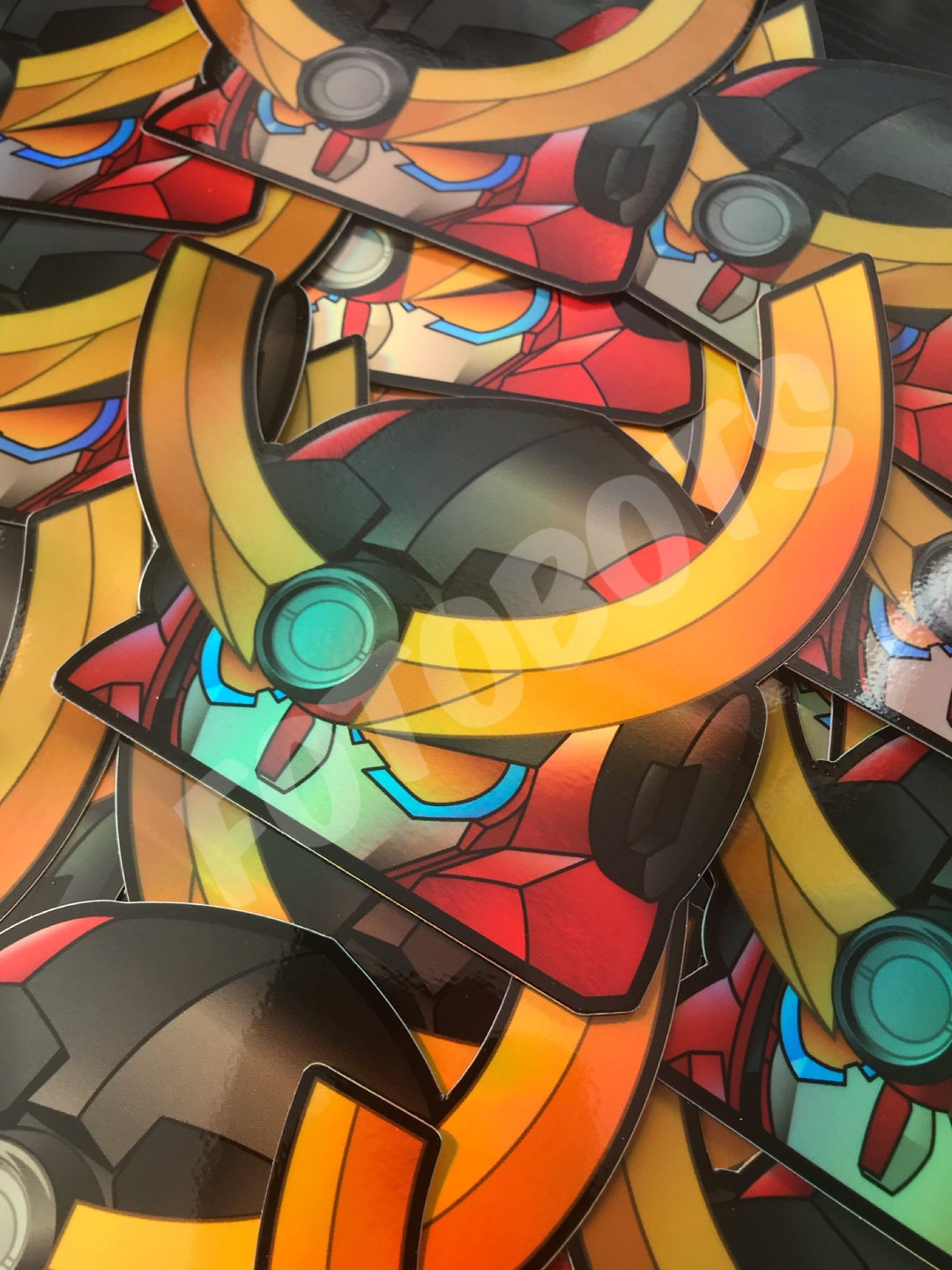 Anime Gurren Holographic Car Peeker Sticker - Etsy