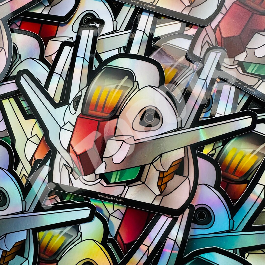 Anime Mecha Holographic Mercury Aerial Car Peeker Sticker - Etsy