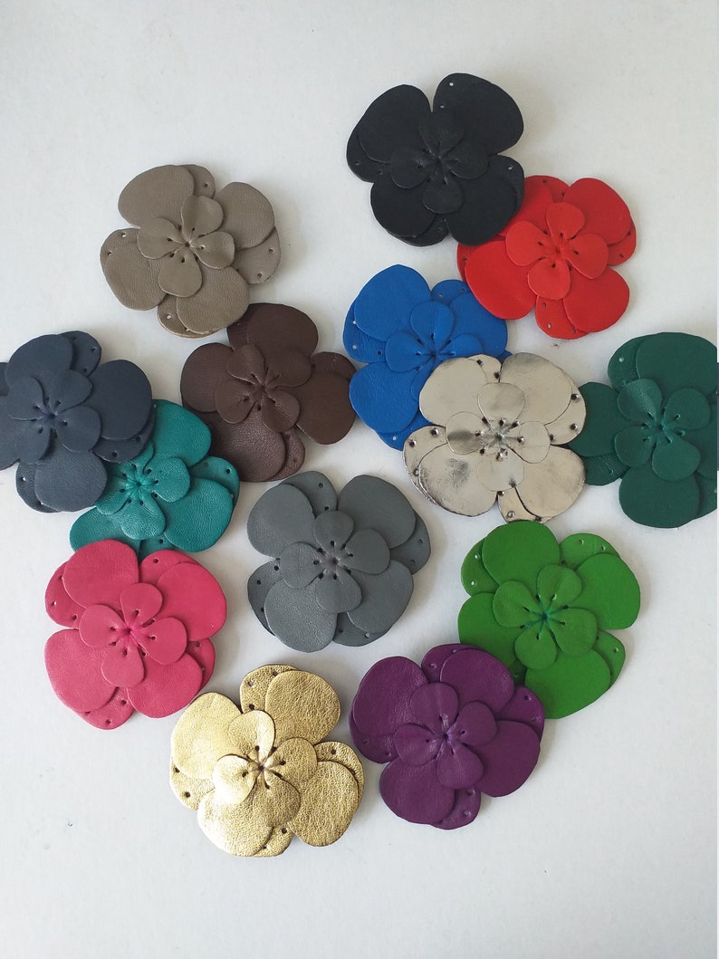Handmade Real Leather Flower Brooch, Fashion Accessories. Birthday Gift ...