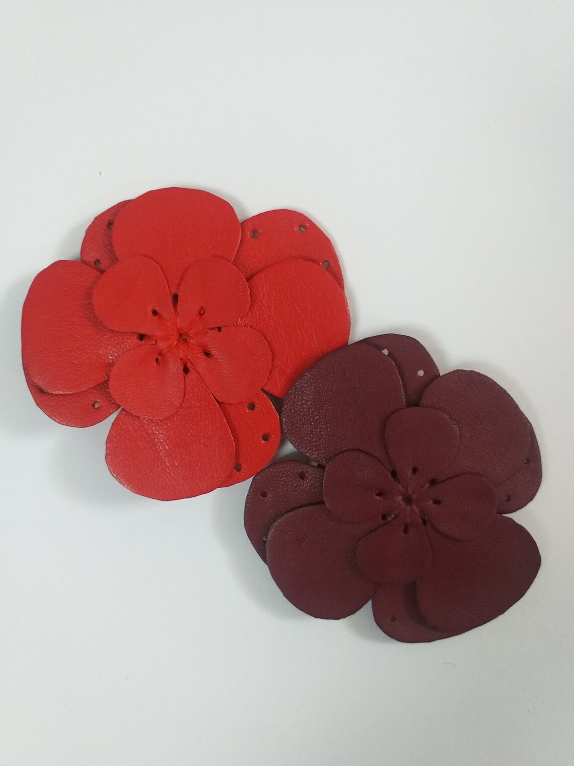 Handmade Real Leather Flower Brooch, Fashion Accessories. Birthday Gift ...