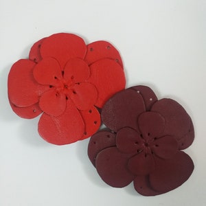 Handmade Real Leather Flower Brooch, Fashion Accessories. Birthday Gift ...