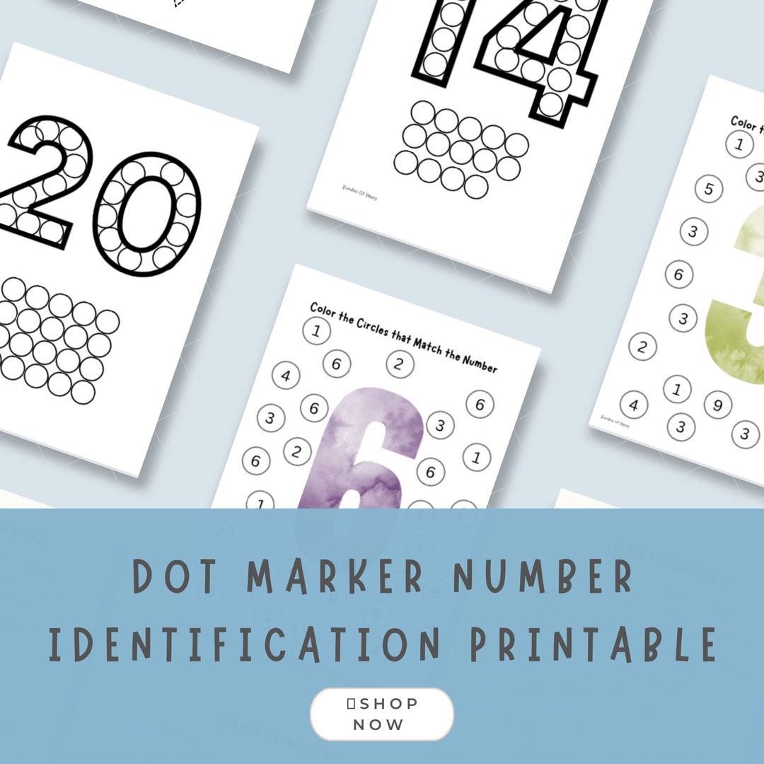 Dot Marker Number Preschool Printable - Etsy