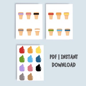 Ice Cream Color Matching Activity Preschool Colour Work Sheets Pairing ...