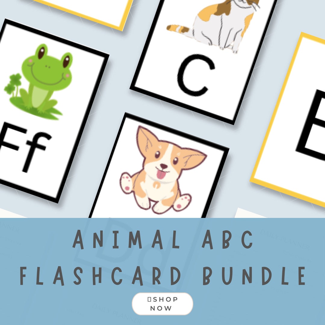 Animal ABC Flashcards: Montessori Preschool Learning (digital Download ...